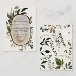 budget Rustic Foliage Farmhouse Wedding invitation | Zazzle