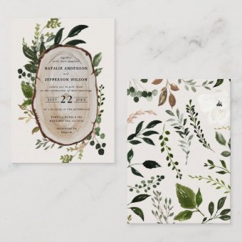budget Rustic Foliage Farmhouse Wedding invitation | Zazzle