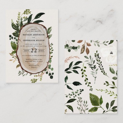 budget Rustic Foliage Farmhouse Wedding invitation | Zazzle