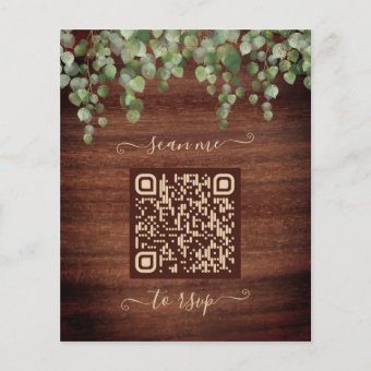 Budget Rustic Greenery QR Code Wedding Invitation | Zazzle