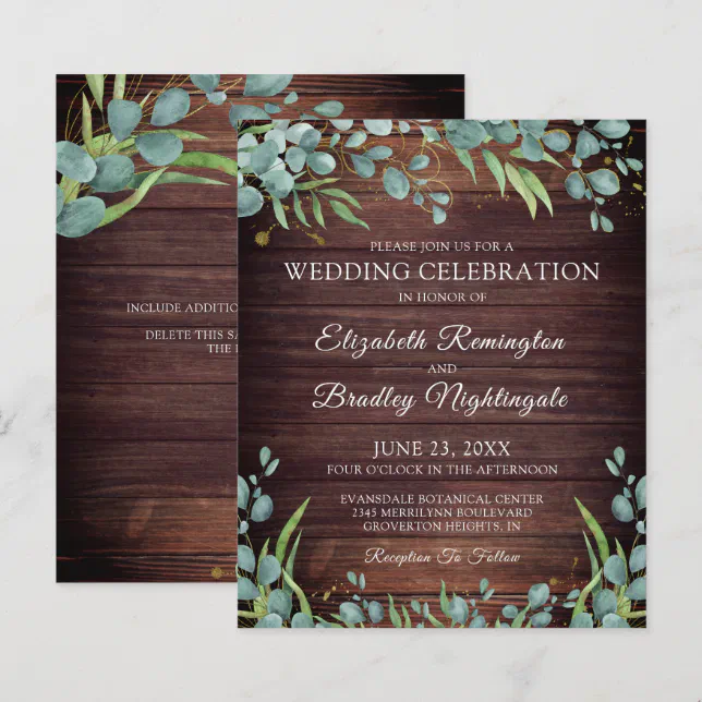 Budget Rustic Greenery Wedding Invitation | Zazzle