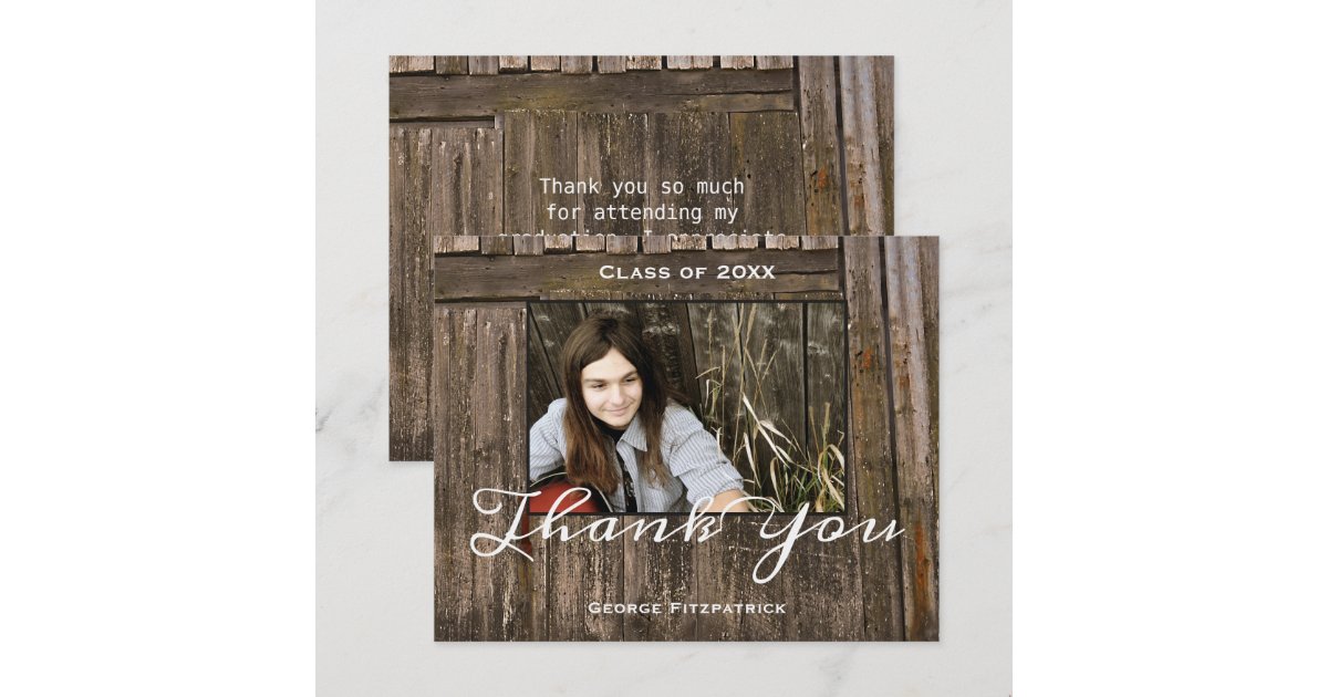 Budget Rustic High School Graduation Thank You | Zazzle