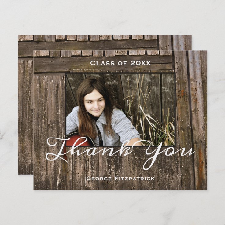 Budget Rustic High School Graduation Thank You | Zazzle