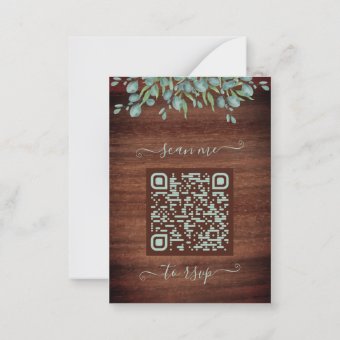 Budget Rustic QR Code Botanical Wedding Invitation | Zazzle