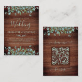 Budget Rustic QR Code Botanical Wedding Invitation | Zazzle