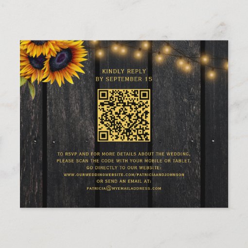 Budget rustic QR code photo wedding invitation | Zazzle