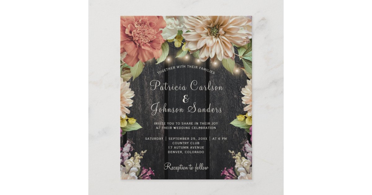 Budget rustic spring summer wedding invitation | Zazzle