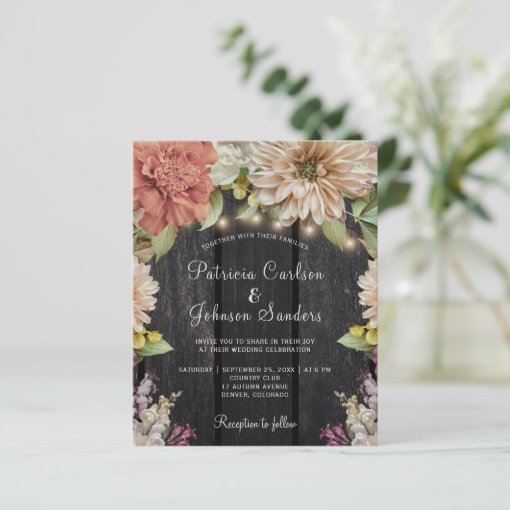 Budget rustic spring summer wedding invitation | Zazzle