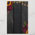 Budget rustic sunflower and roses wedding menu flyer | Zazzle
