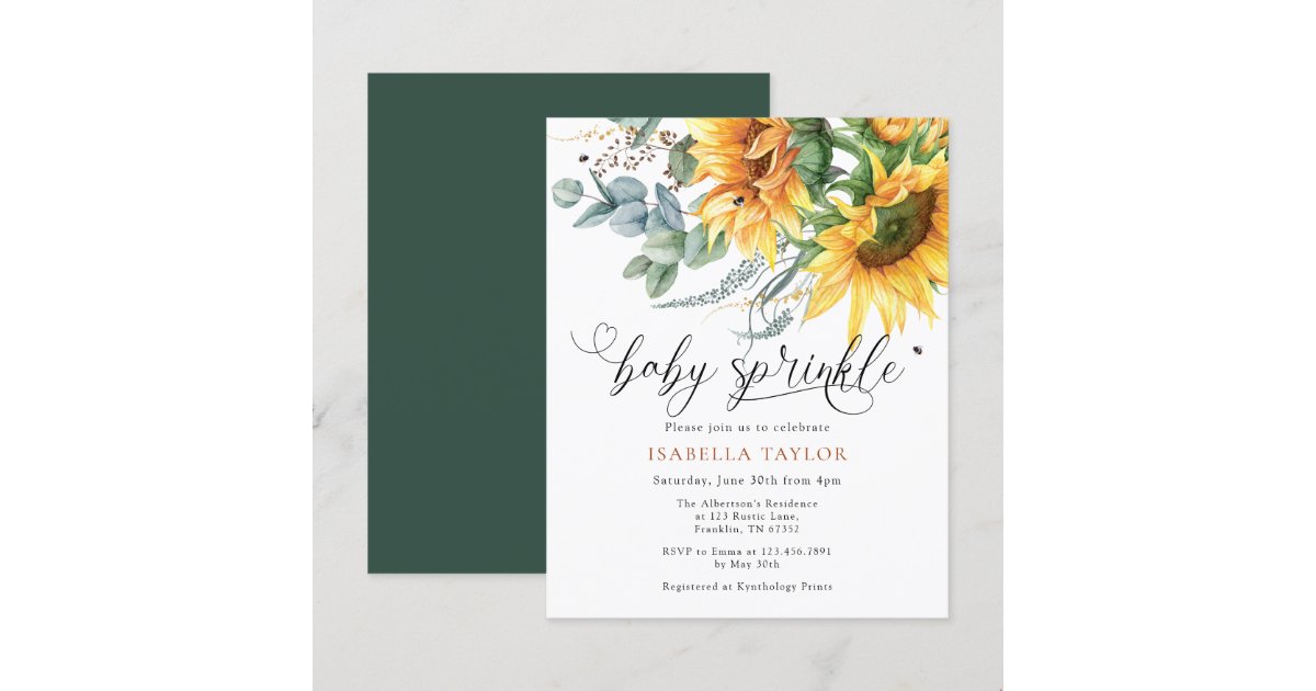 Budget Rustic Sunflower Baby Shower Sprinkle | Zazzle