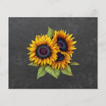 Budget rustic sunflower wedding rsvp card flyer | Zazzle