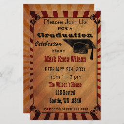 Budget Rustic Vintage Graduation Party Invitations | Zazzle