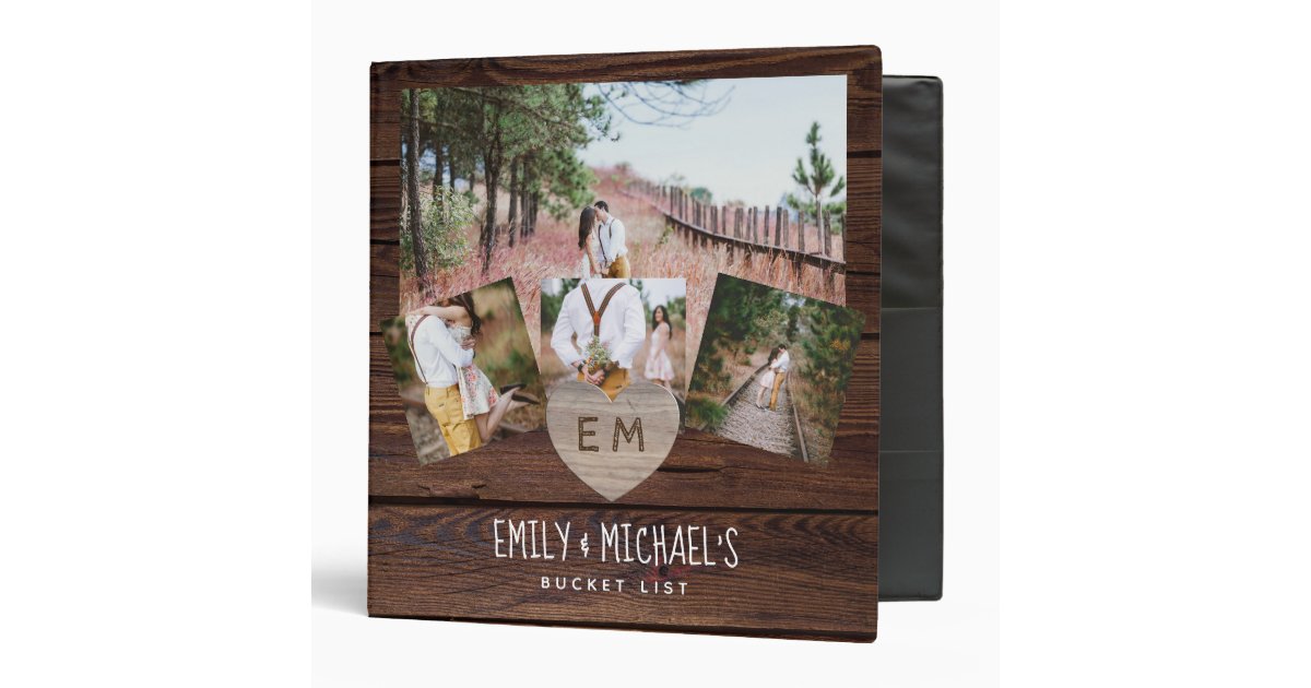 Budget Rustic Wedding Planning Ideas Personalized 3 Ring Binder | Zazzle