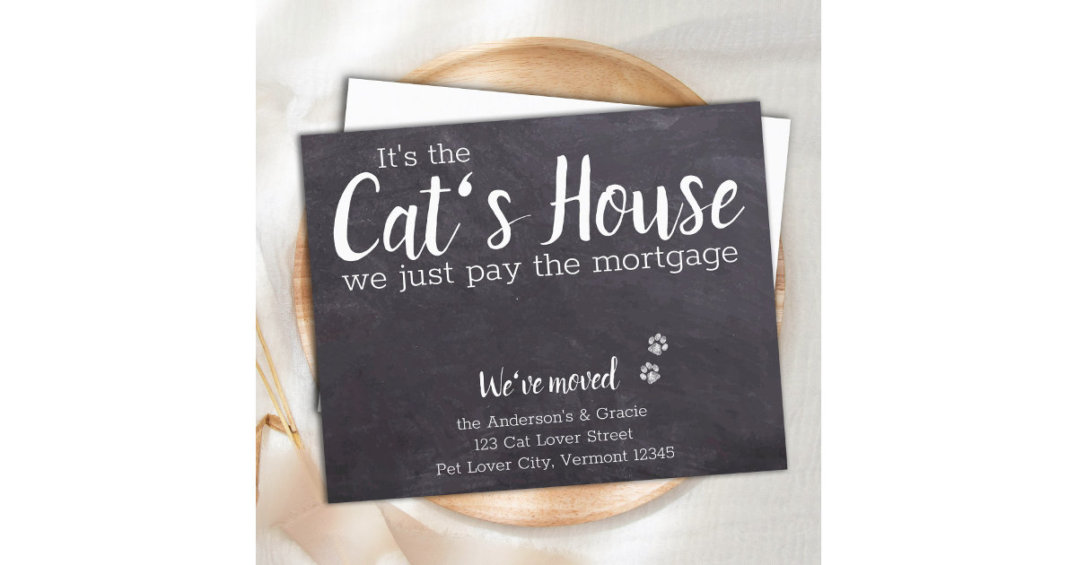 Budget Rustic We've Moved Cat Moving Announcement | Zazzle