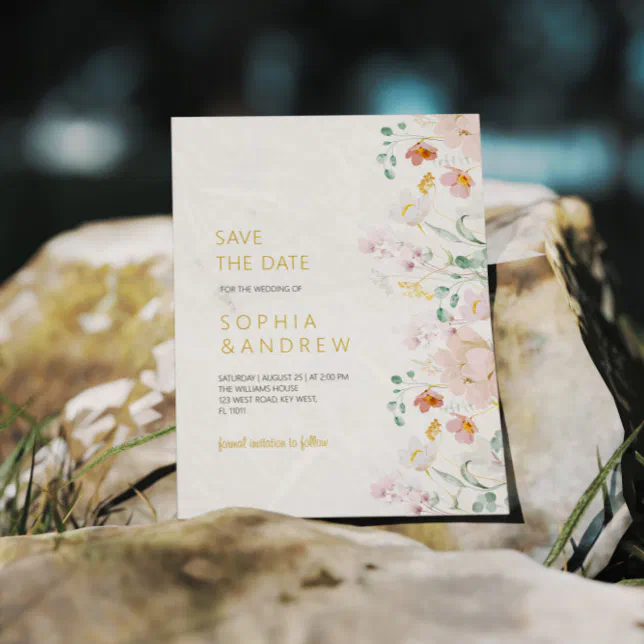 Budget Rustic Wildflowers Wedding Save the Date | Zazzle