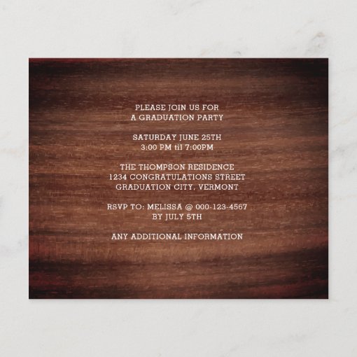 Budget Rustic Wood 3 Photo Graduation Invitation | Zazzle