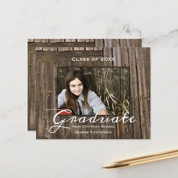Budget Rustic Wood High School Graduation | Zazzle