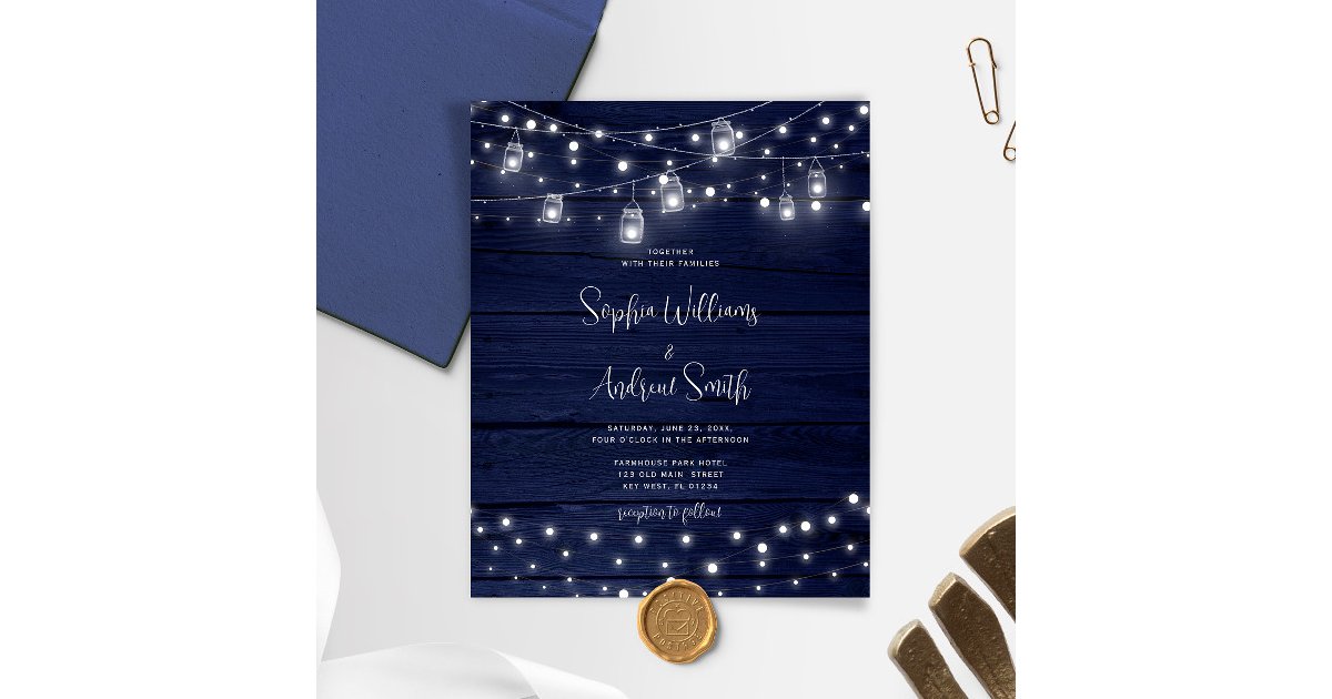 Budget Rustic Wood Mason Jars Wedding Invitation | Zazzle