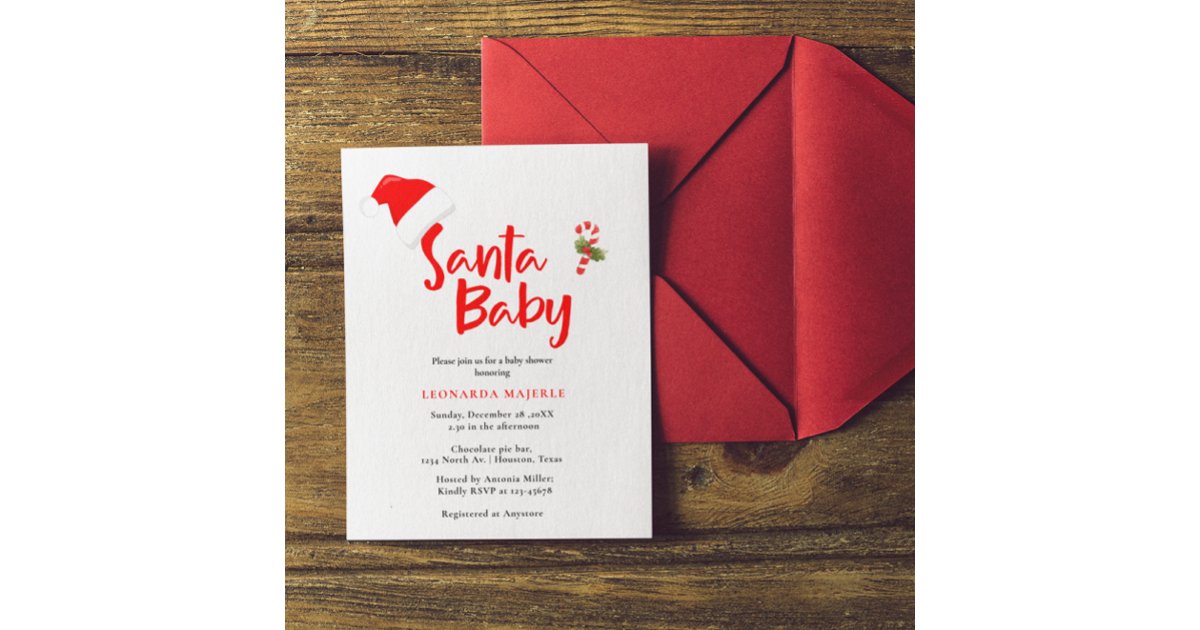 Budget Santa Baby Winter Baby Shower Invitation | Zazzle