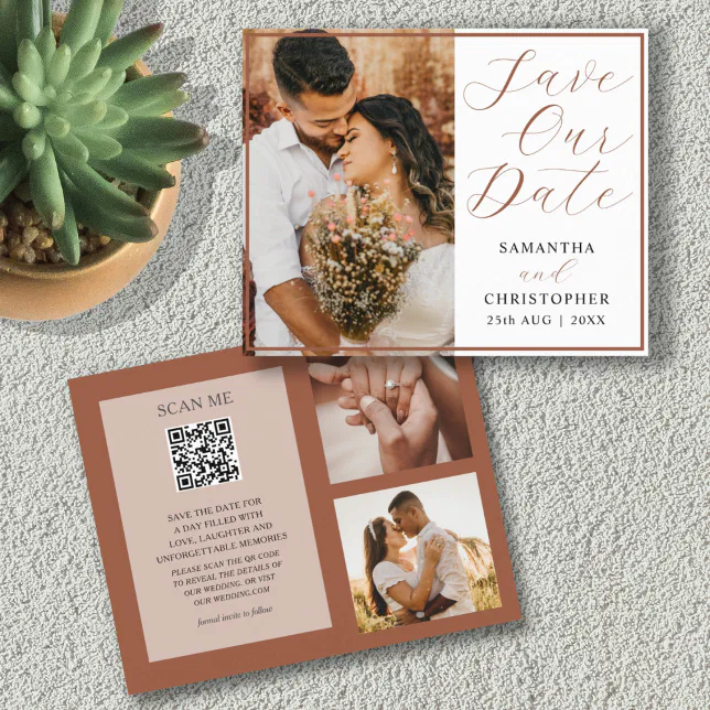 Budget Save Our Date QR Code Photo Wedding | Zazzle