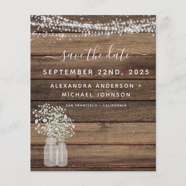 Budget Save the Date Rustic Farmhouse Invitation Flyer | Zazzle