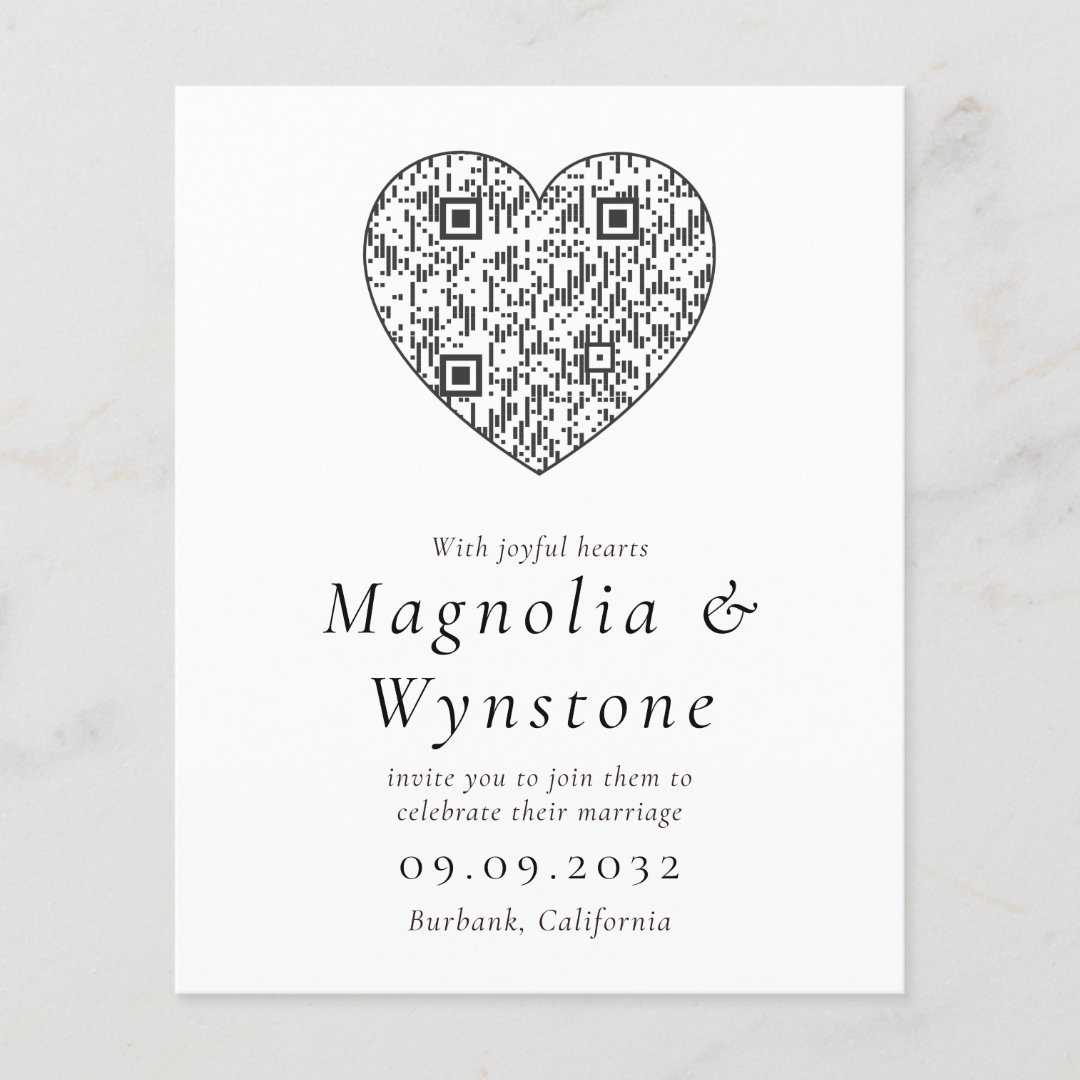 Budget Save the Date Wedding QR Code Invitation | Zazzle