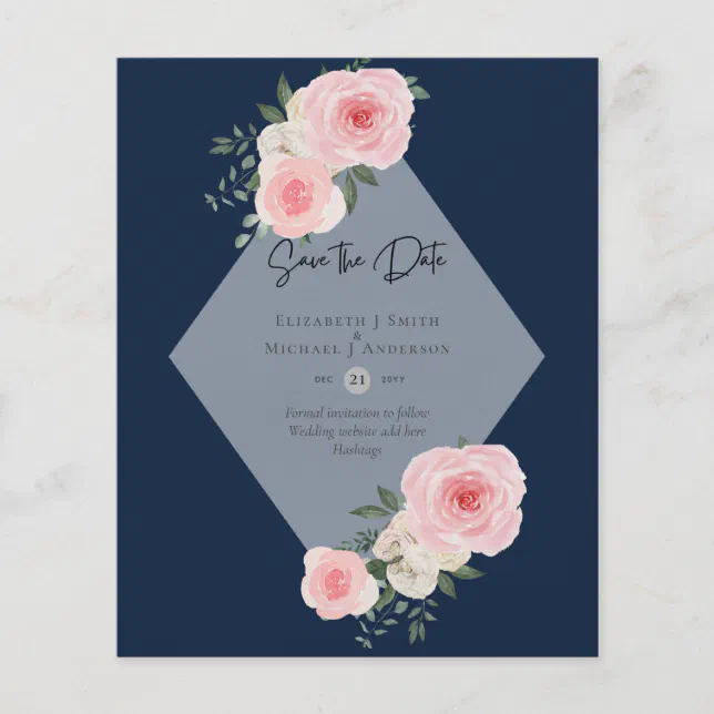 BUDGET SAVE THE DATES - Pink White Roses Flyer | Zazzle