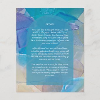 BUDGET Sea Glass Teal Blue Ocean Beach Sea Wedding Flyer | Zazzle