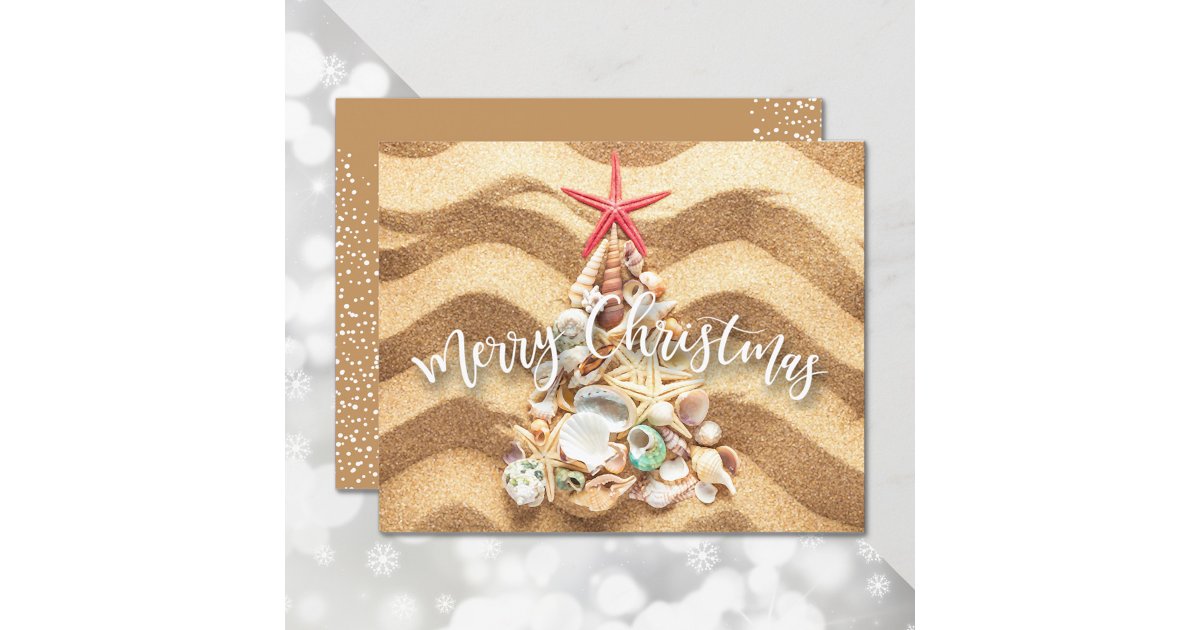 Budget Seashell Holiday Greeting Card | Zazzle