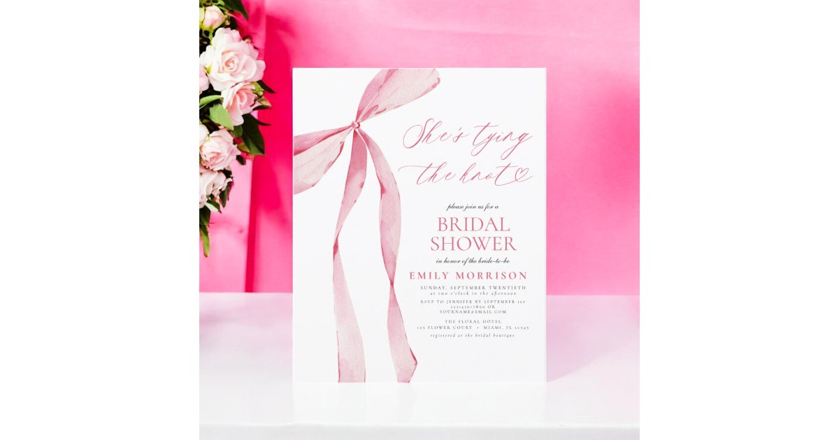 Budget She's Tying the Knot Invitation Flyer | Zazzle