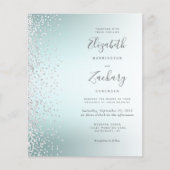 Budget Silver Confetti Aqua Ombre Wedding Invite | Zazzle