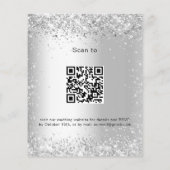 Budget Silver QR code RSVP wedding invitation | Zazzle