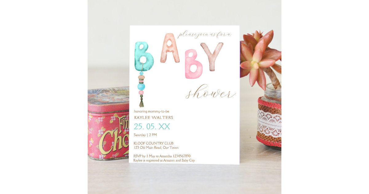 Budget simple elegant baby shower invitation | Zazzle