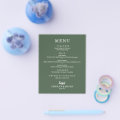 Budget Simple Elegant Evergreen Wedding Menu Flyer | Zazzle