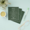 Budget Simple Elegant Evergreen Wedding Menu Flyer | Zazzle