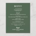 Budget Simple Elegant Evergreen Wedding Menu Flyer | Zazzle