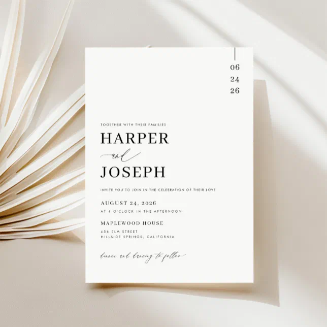Budget Simple Elegant Wedding Invitation | Zazzle