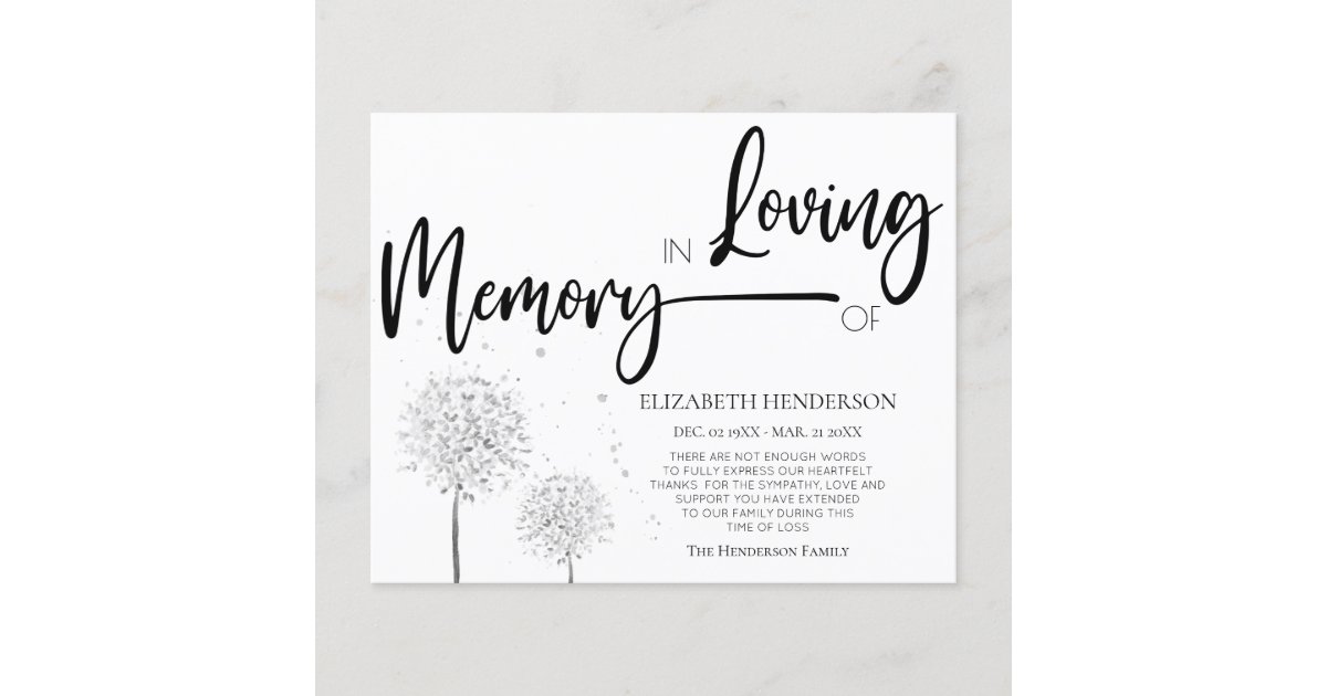 Budget Simple in loving memory Sympathy Flyer | Zazzle
