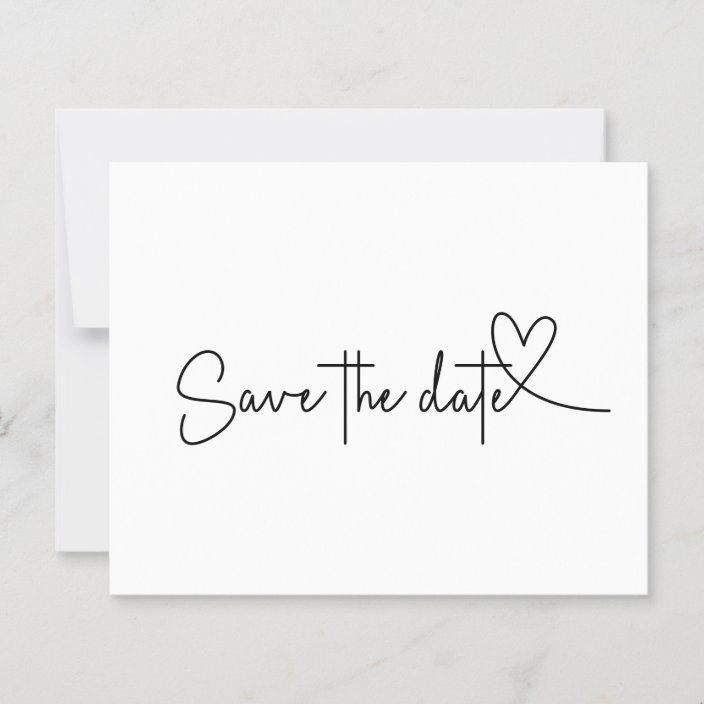 Budget Simple Minimal Plain White Save the Date | Zazzle.com