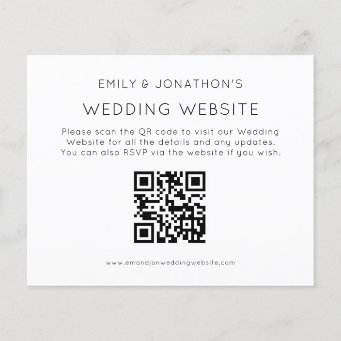 Budget Simple QR Code Wedding Website Encl | Zazzle.com