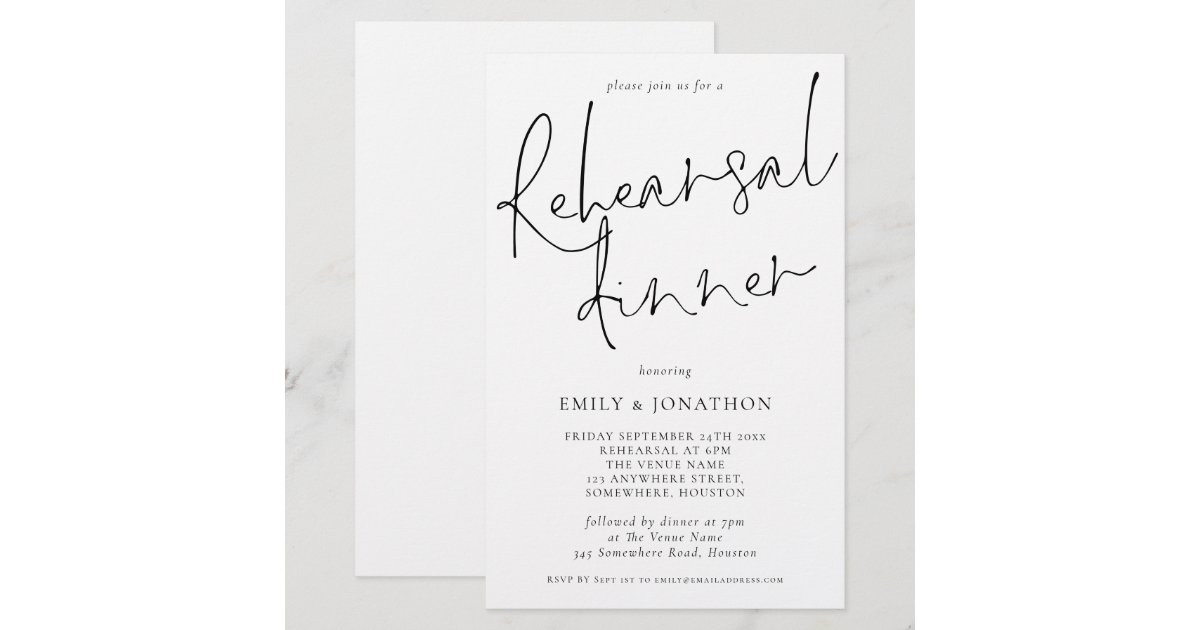 Budget Simple Rehearsal Dinner Larger Invite | Zazzle