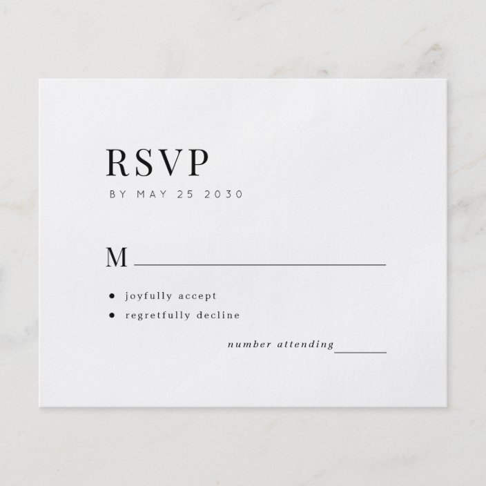Budget simple typography minimal wedding RSVP Flyer | Zazzle.com