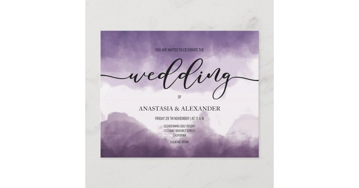 Budget simple wedding invitation. Flyer | Zazzle