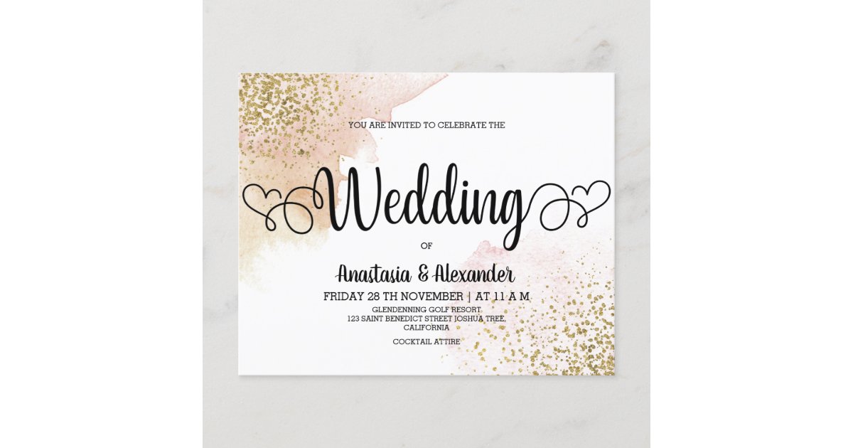 Budget Simple wedding invitation. Flyer | Zazzle