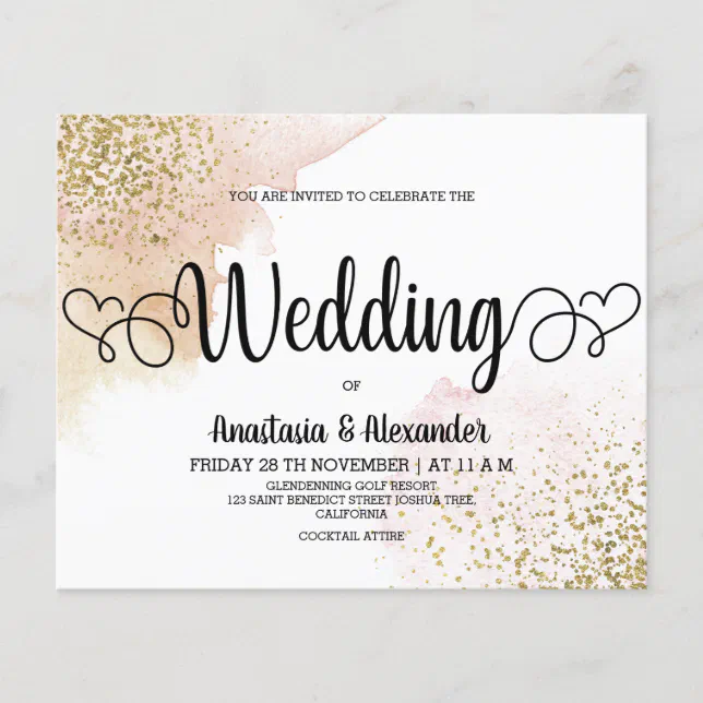 Budget Simple wedding invitation. Flyer | Zazzle