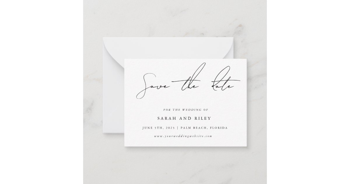 BUDGET Simple Wedding Save The Date Invitation | Zazzle