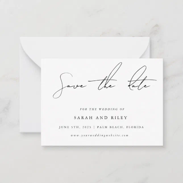 BUDGET Simple Wedding Save The Date Invitation | Zazzle