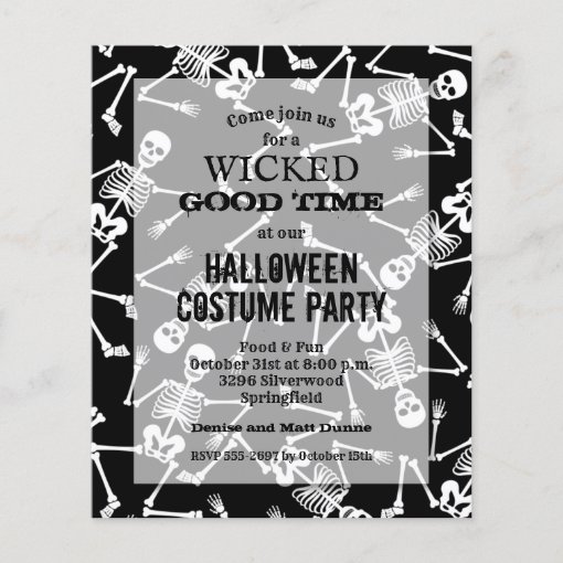 Budget Skeletons Halloween Invitation Flyer | Zazzle