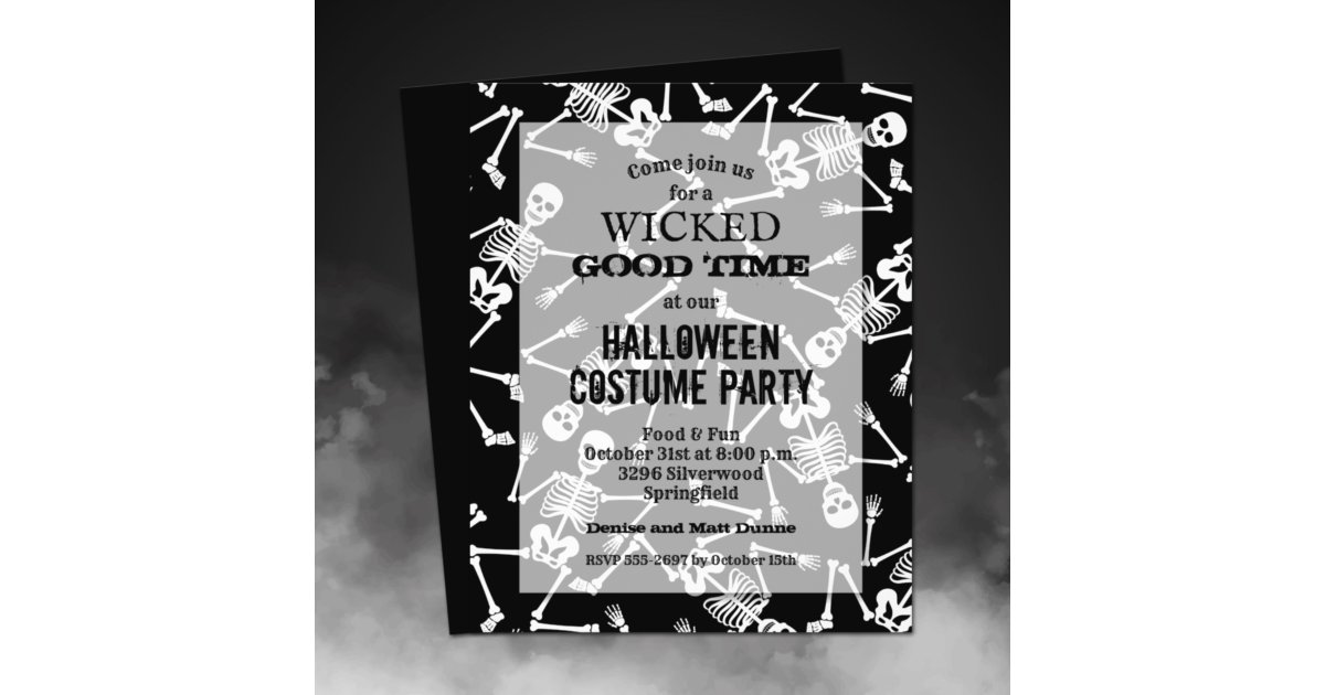 Budget Skeletons Halloween Invitation Flyer | Zazzle