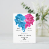 Budget smoke gender reveal invitation postcard | Zazzle